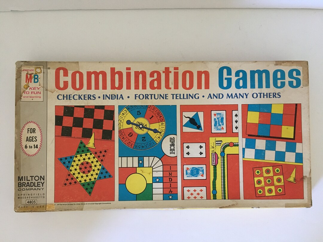 Combination Games by Milton Bradley 1968 Vintage Board Games Checkers ...
