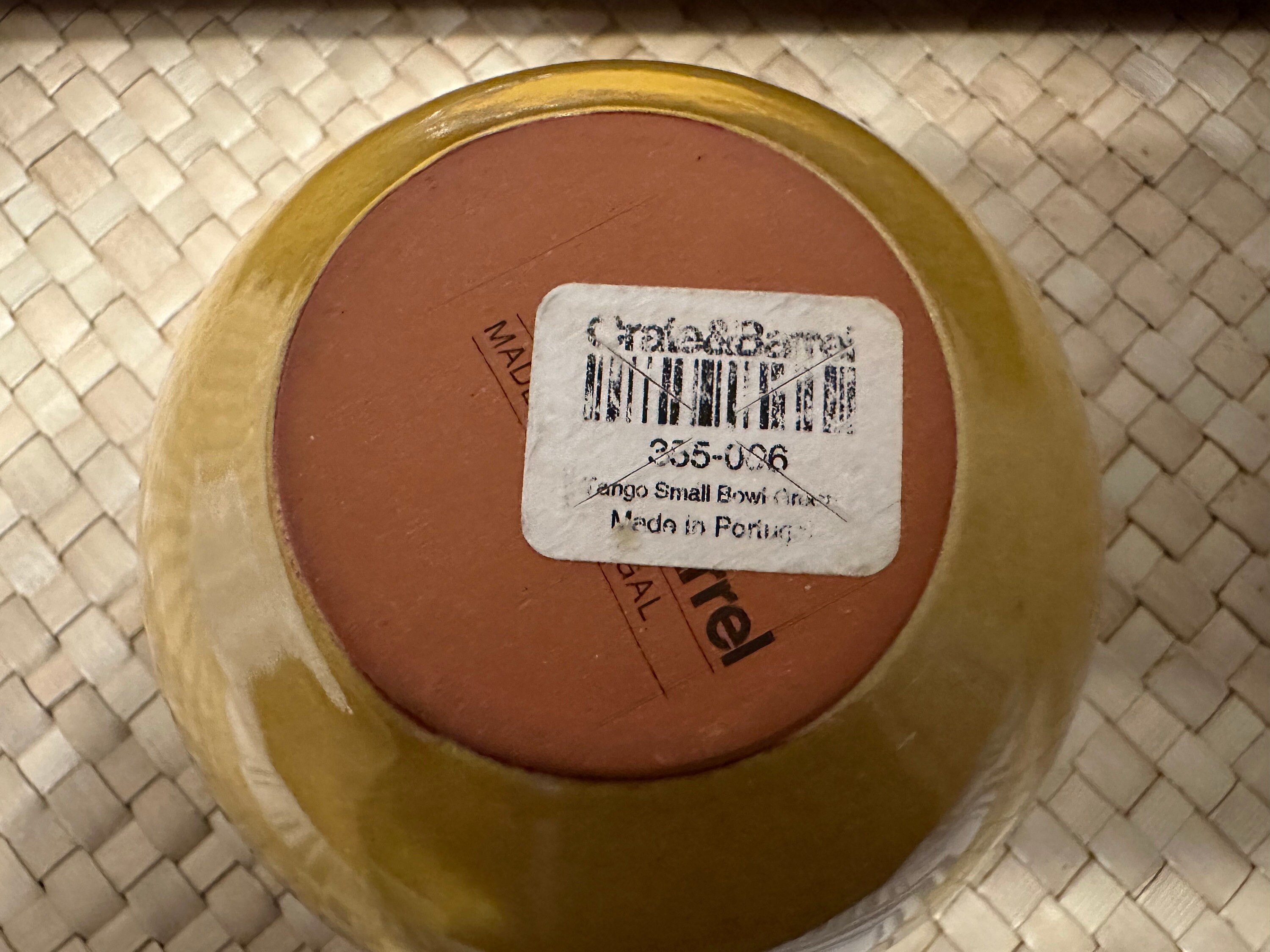 Vintage Crate & Barrel TANGO Glazed Terracotta Bowl Made in Portugal ...