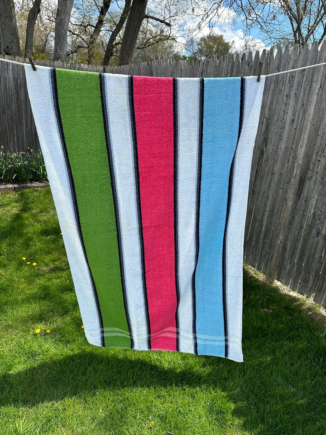 Vintage Striped Beach Towel: Shabby Chic Boho Bath Sheet (64x36 In) - Etsy