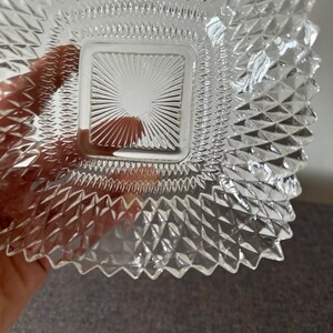 Cut Glass Candy Dishes 1960's Diamond Cut Ruffle Edge Indiana Glass ...