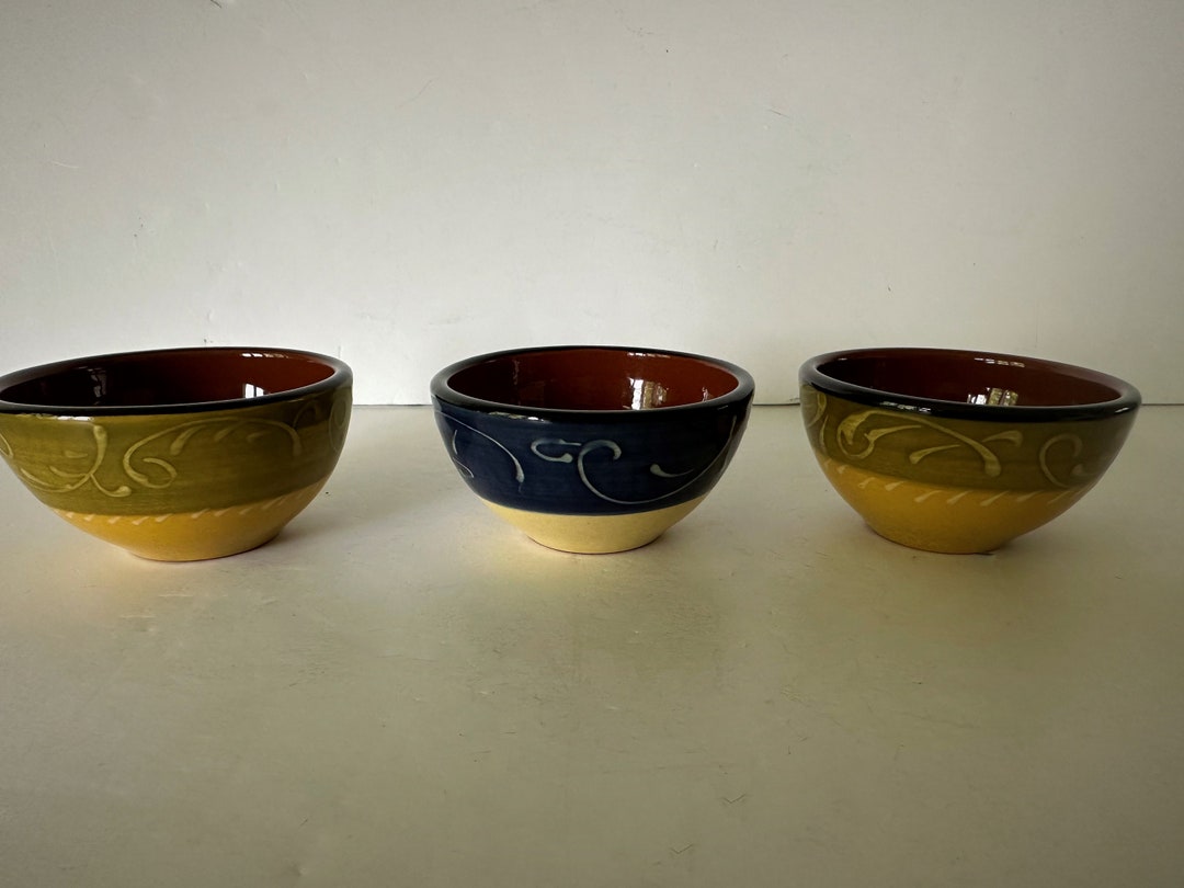 Vintage Crate & Barrel TANGO Glazed Terracotta Bowl Made in Portugal ...