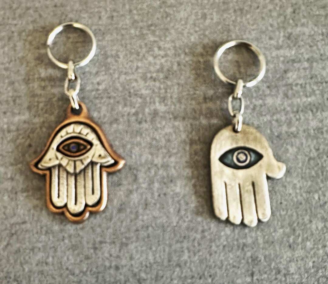 Hamsa Hand Key Chain Heavy Metal 2000 From Israel Silver/silver W/brass ...