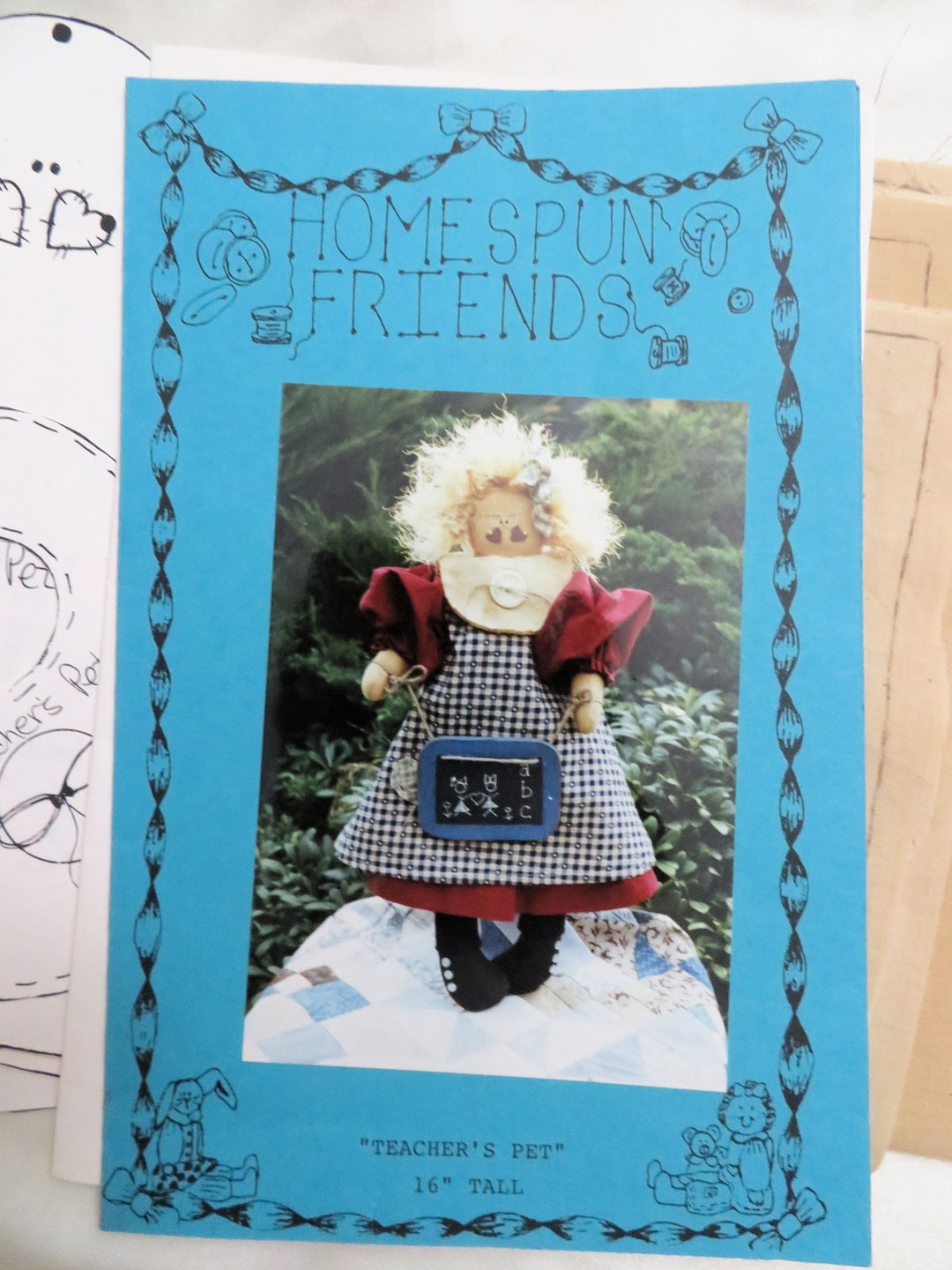 Homespun Friends - "teacher's Pet 16" Tall Primitive Doll CUT Pattern ...