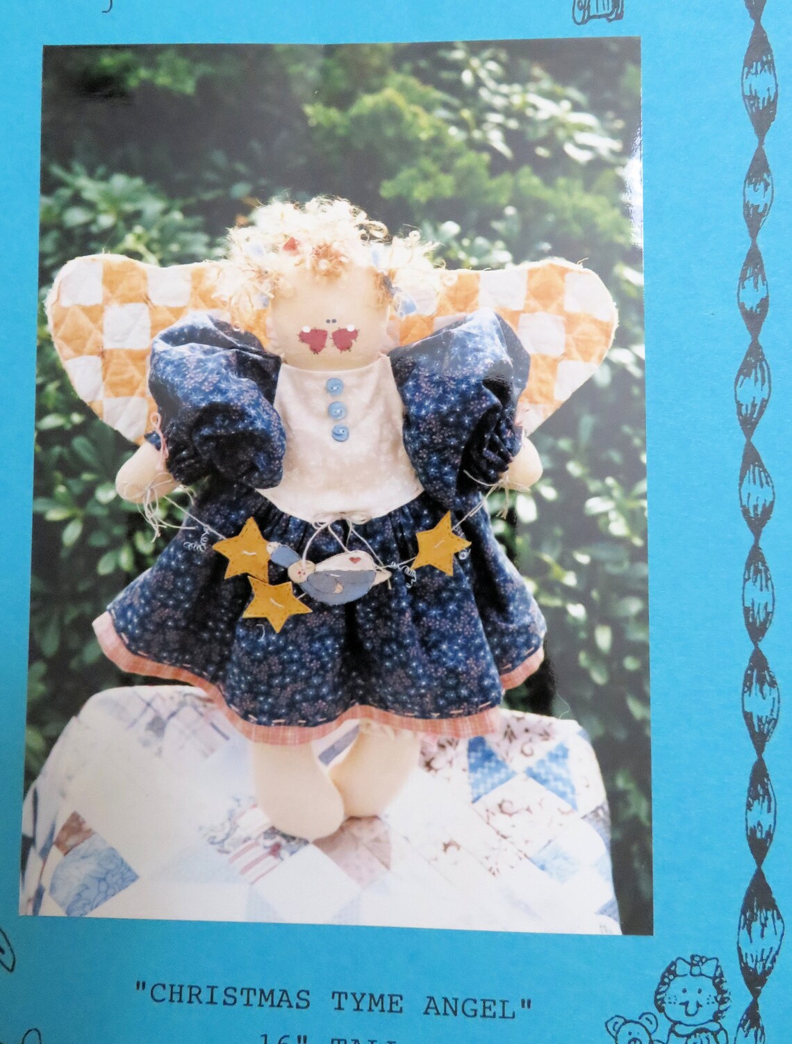 Homespun Friends Christmas Tyme Angel 16 Tall - Etsy