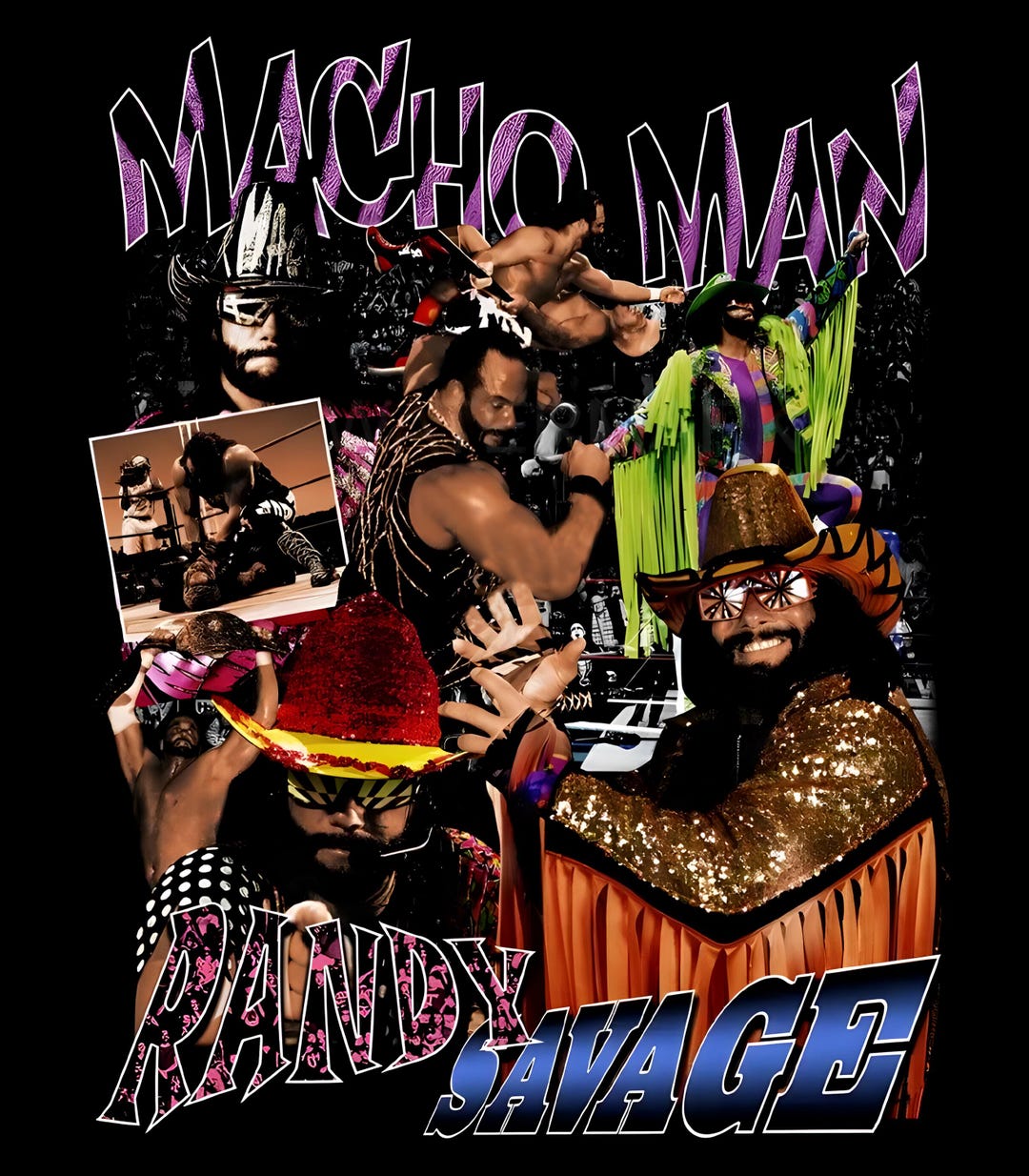 Macho Man 90s Vintage T Shirt Design, Instant Download and Ready to ...