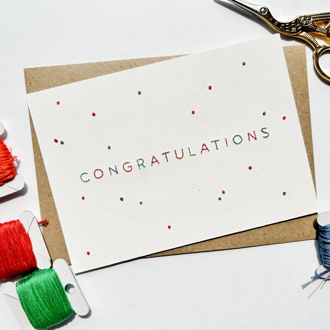 Congratulations Celebration Card Celebration Party Confetti Handmade ...