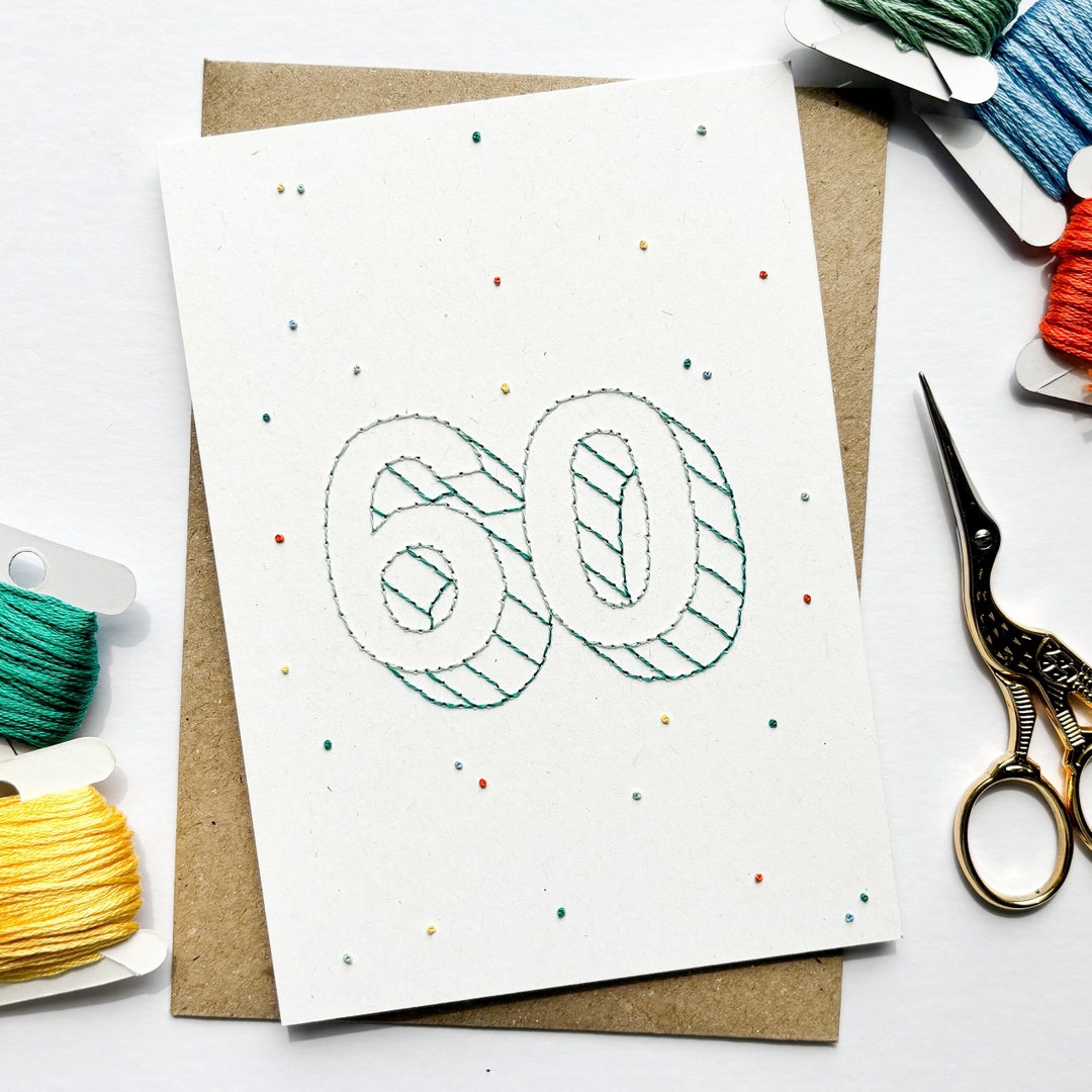 60th Birthday Card | Celebration | 60 | Confetti | Handmade ...