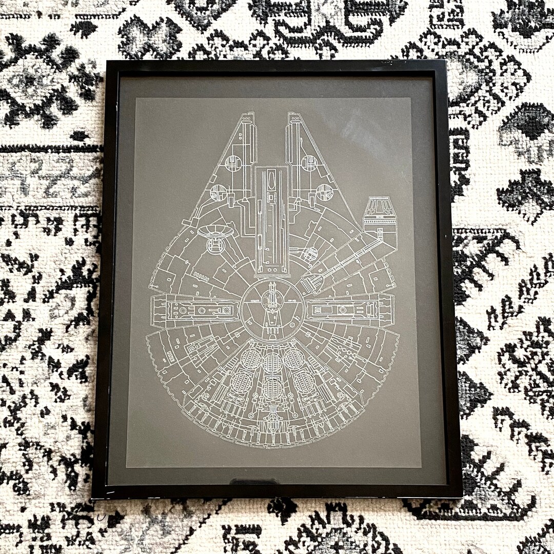 Millennium Falcon Engraving Star Wars Wall Art - Etsy