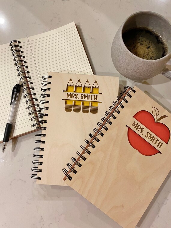 Wooden Teacher Notebook | Etsy