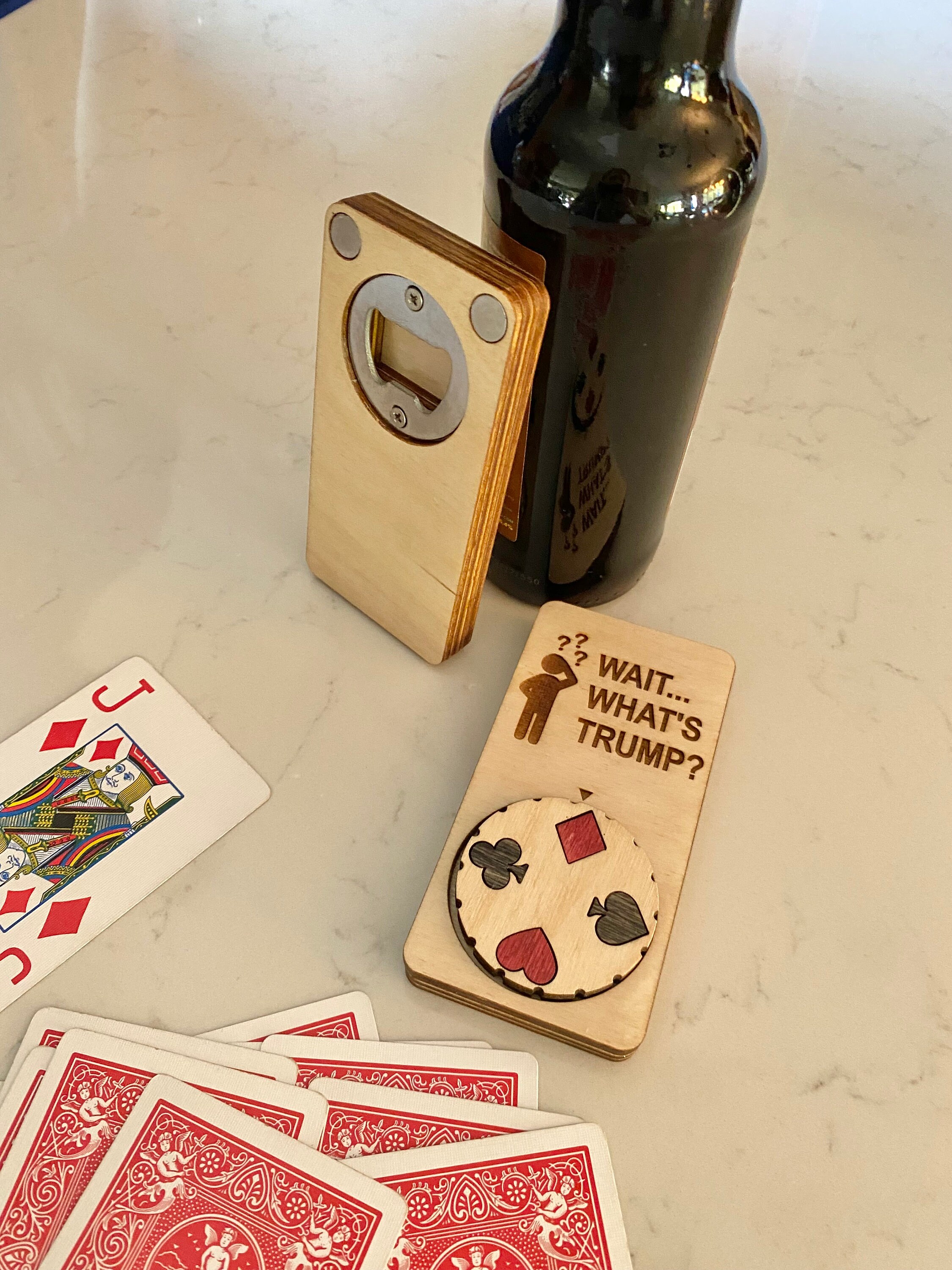 Euchre Trump Marker Bottle Opener Magnetic Euchre Bottle Opener Card ...