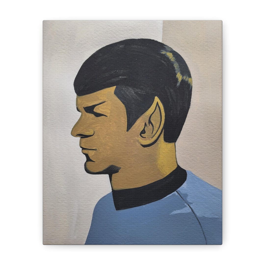 Canvas Art Print, Mr Spock Star Trek Original Art Gouache 8x10 Canvas ...