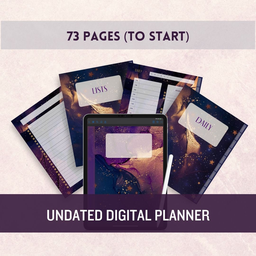 Galaxy Theme Digital Planner, Goodnotes Planner, Digital Planner US ...