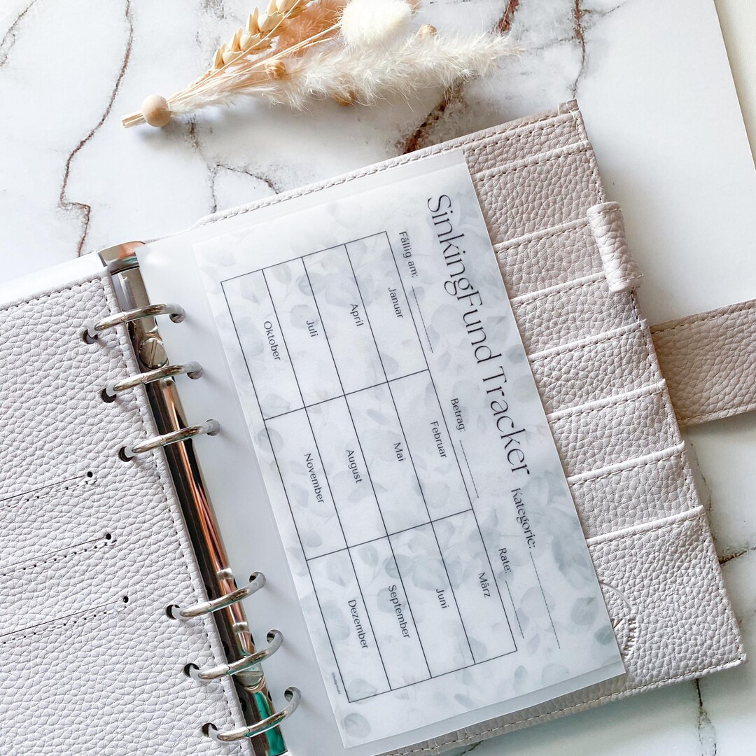 Sinking Fund Tracker Envelope, Matte Transparent, Frosty Design ...