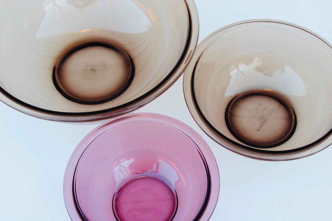 1980’s Purple Vision Pyrex Bowl/ Brown Smoke Pyrex Bowls/priced ...