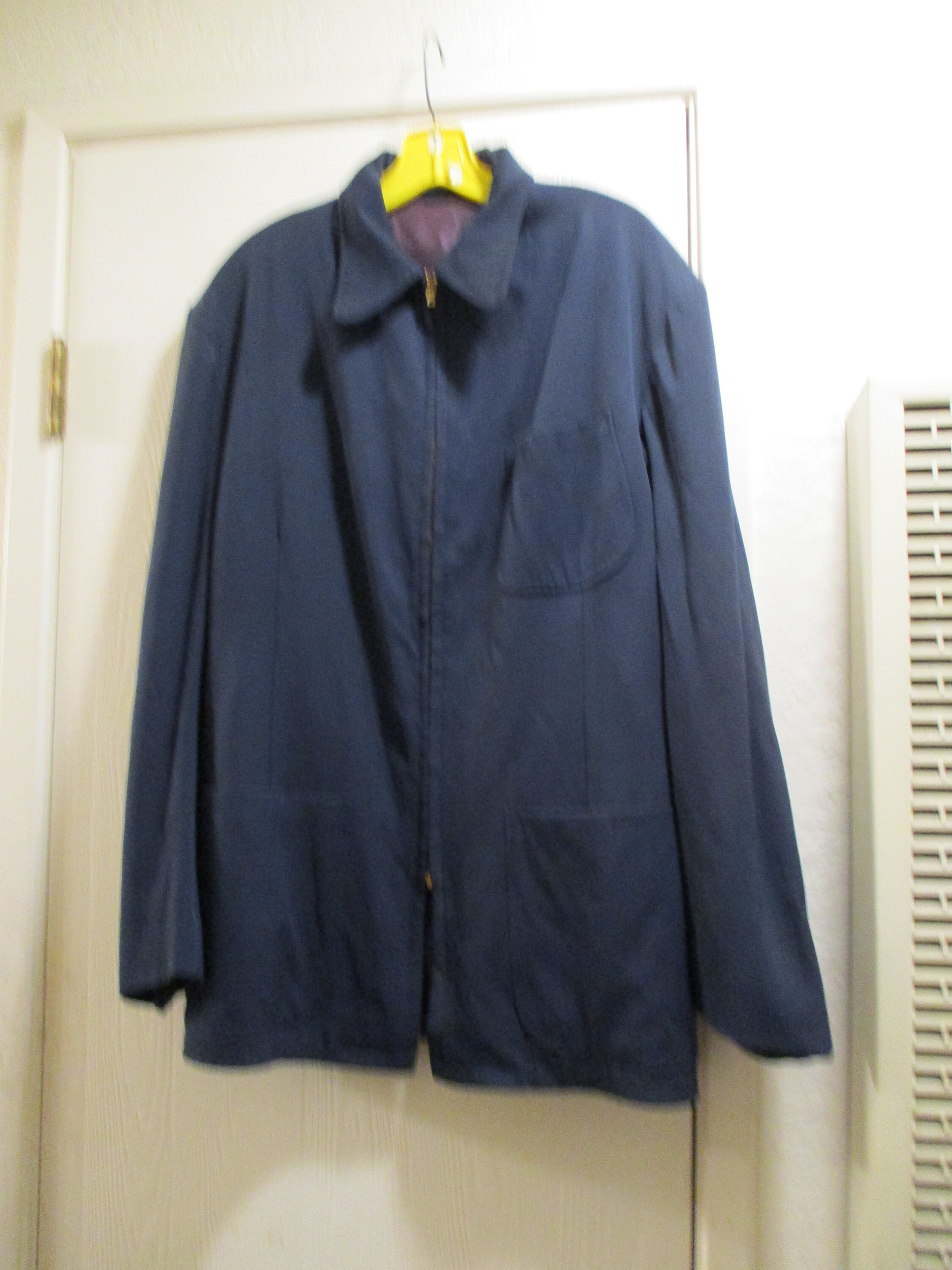 1940s 'hollywood Style' ZERO KING Men's Navy Gabardine Zip Front Jacket ...