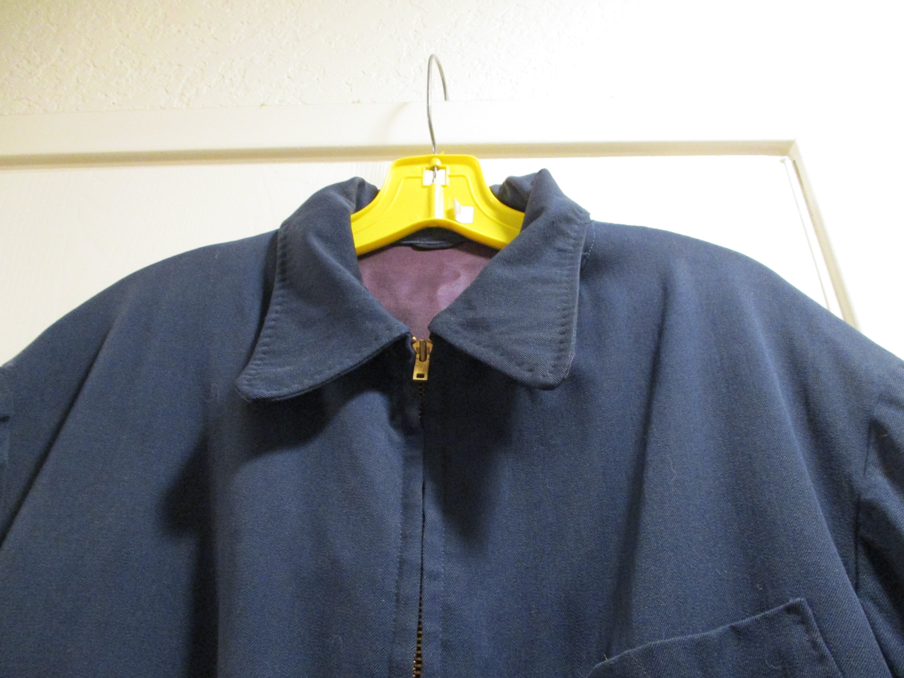 1940s 'hollywood Style' ZERO KING Men's Navy Gabardine Zip Front Jacket ...