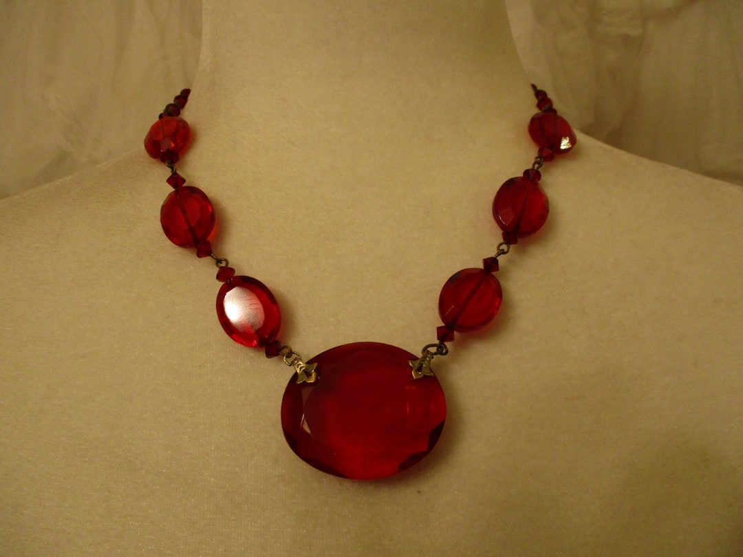 Vintage 1 of a KIND Victorian/ Edwardian 'inspired' Czech Ruby Red ...