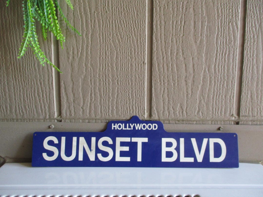 Repro Metal Hollywood Street Sign SUNSET BLVD Street Sign Length 18" - Etsy