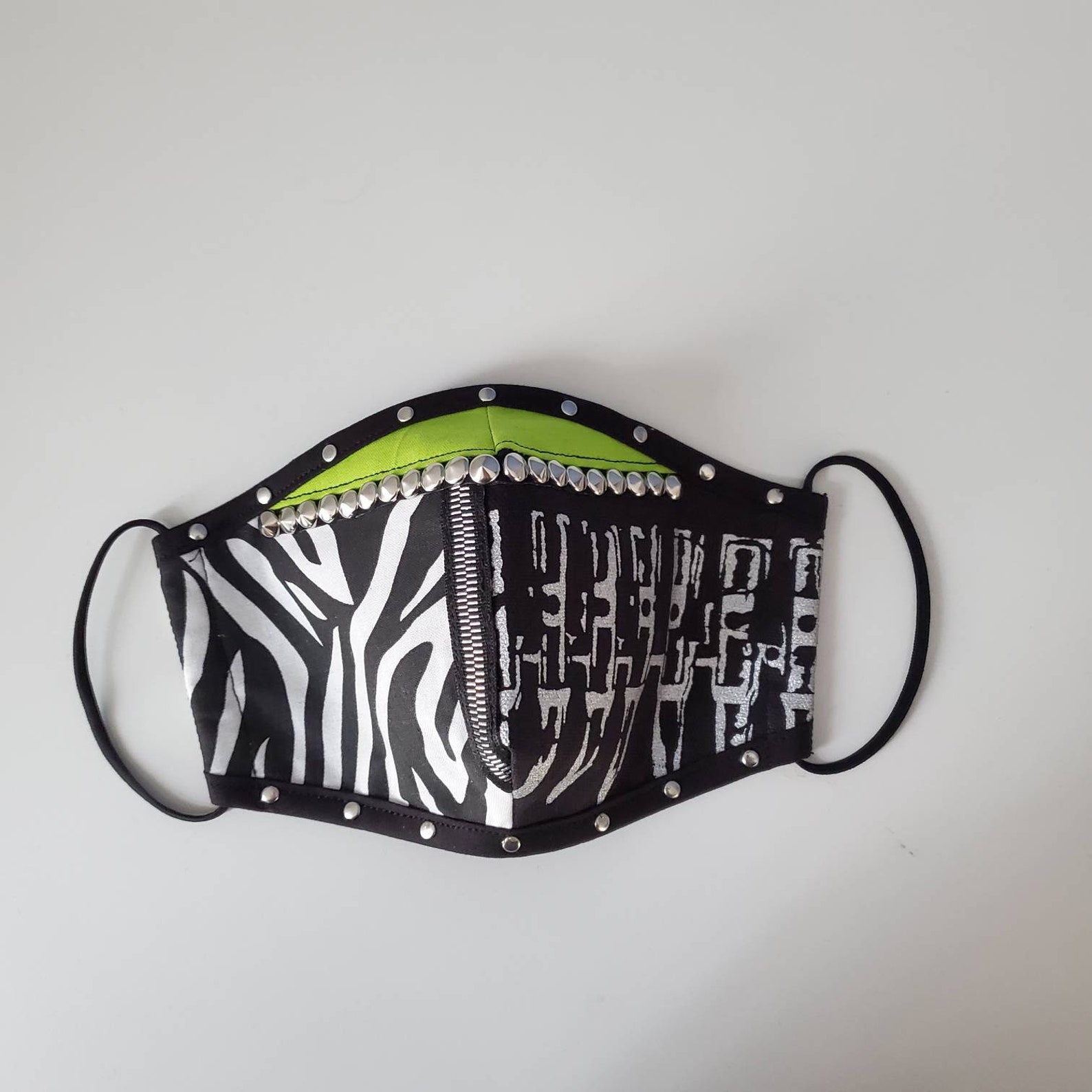 Punk Rock Face Mask With Bullets and Studs adult Medium | Etsy