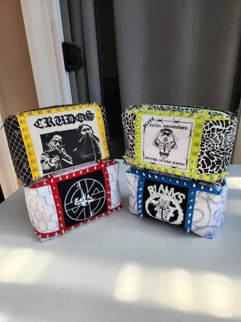 Punk Rock Studded Box Pouch | Blitz | Blanks 77 | Crass | Crudos - Etsy