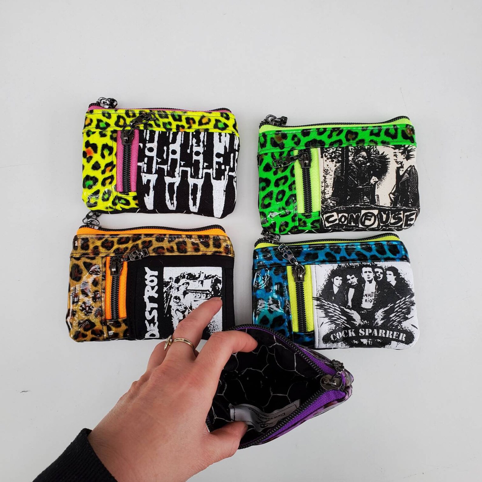Punk Rock Leopard Print Wallet - Etsy