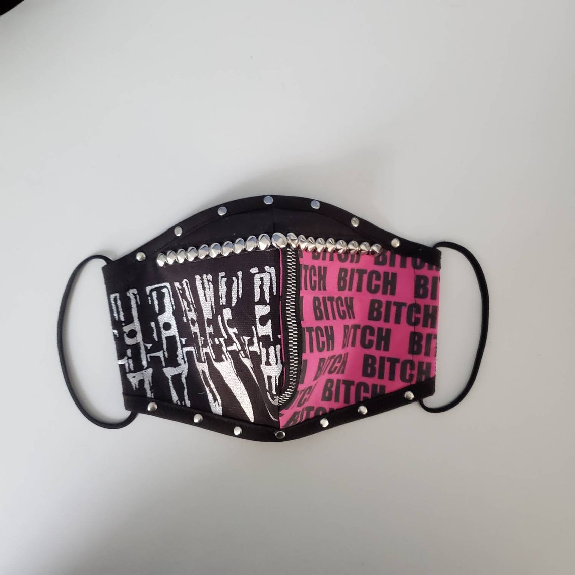 Punk Rock Face Mask With Bullets and Studs adult Medium - Etsy