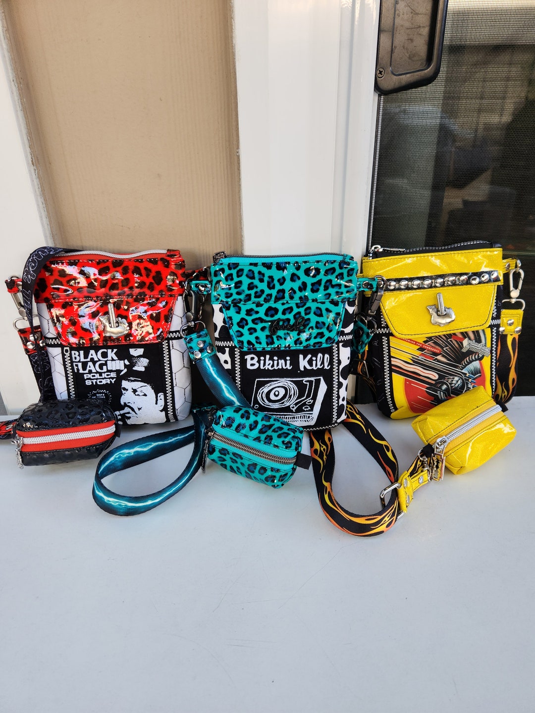 Punk Rock Leopard Print Phone Sling Bag | Bikini Kill | Judas Priest ...