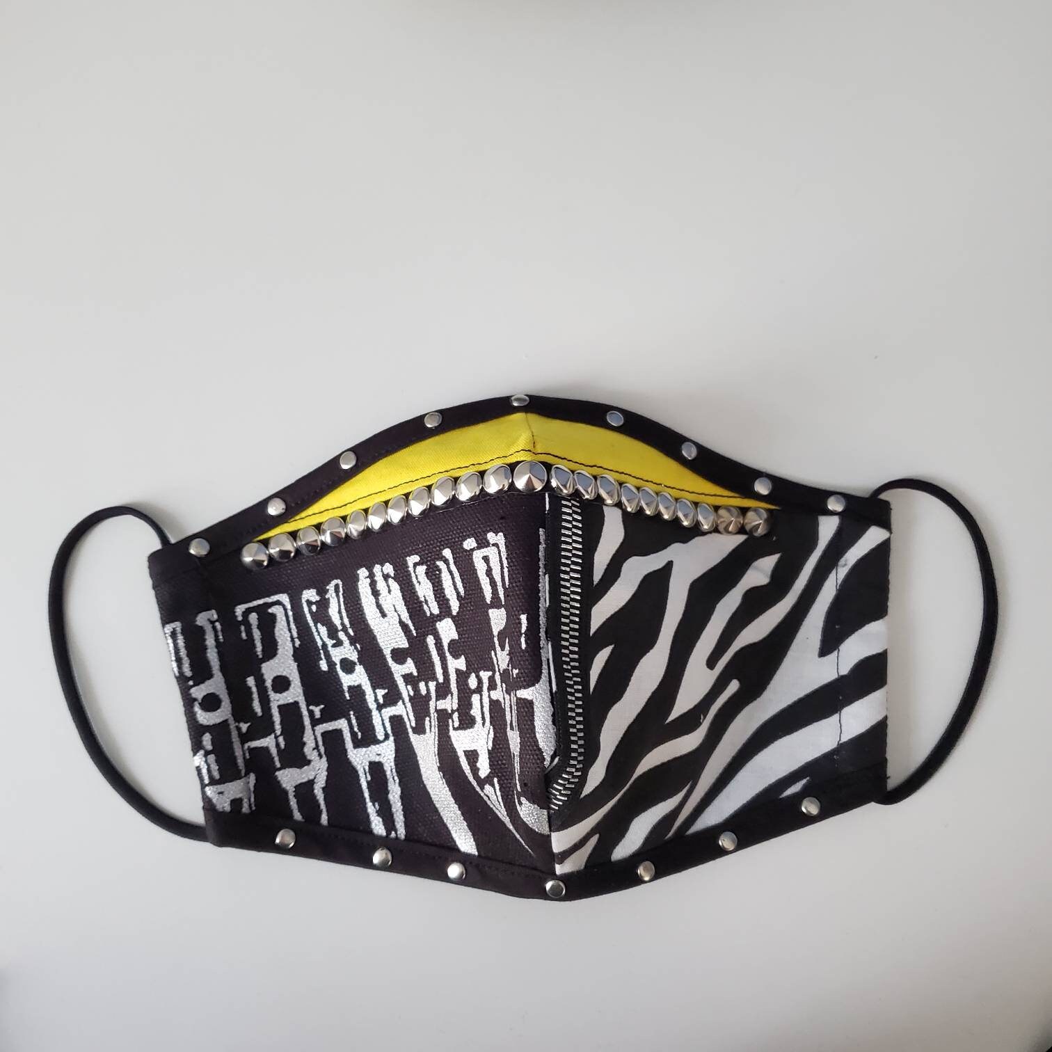 Punk Rock Face Mask With Bullets and Studs adult Medium | Etsy