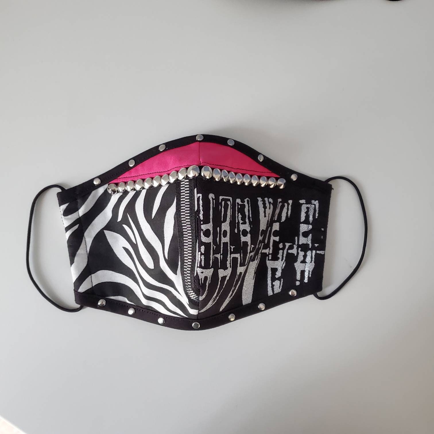 Punk Rock Face Mask With Bullets and Studs adult Medium | Etsy