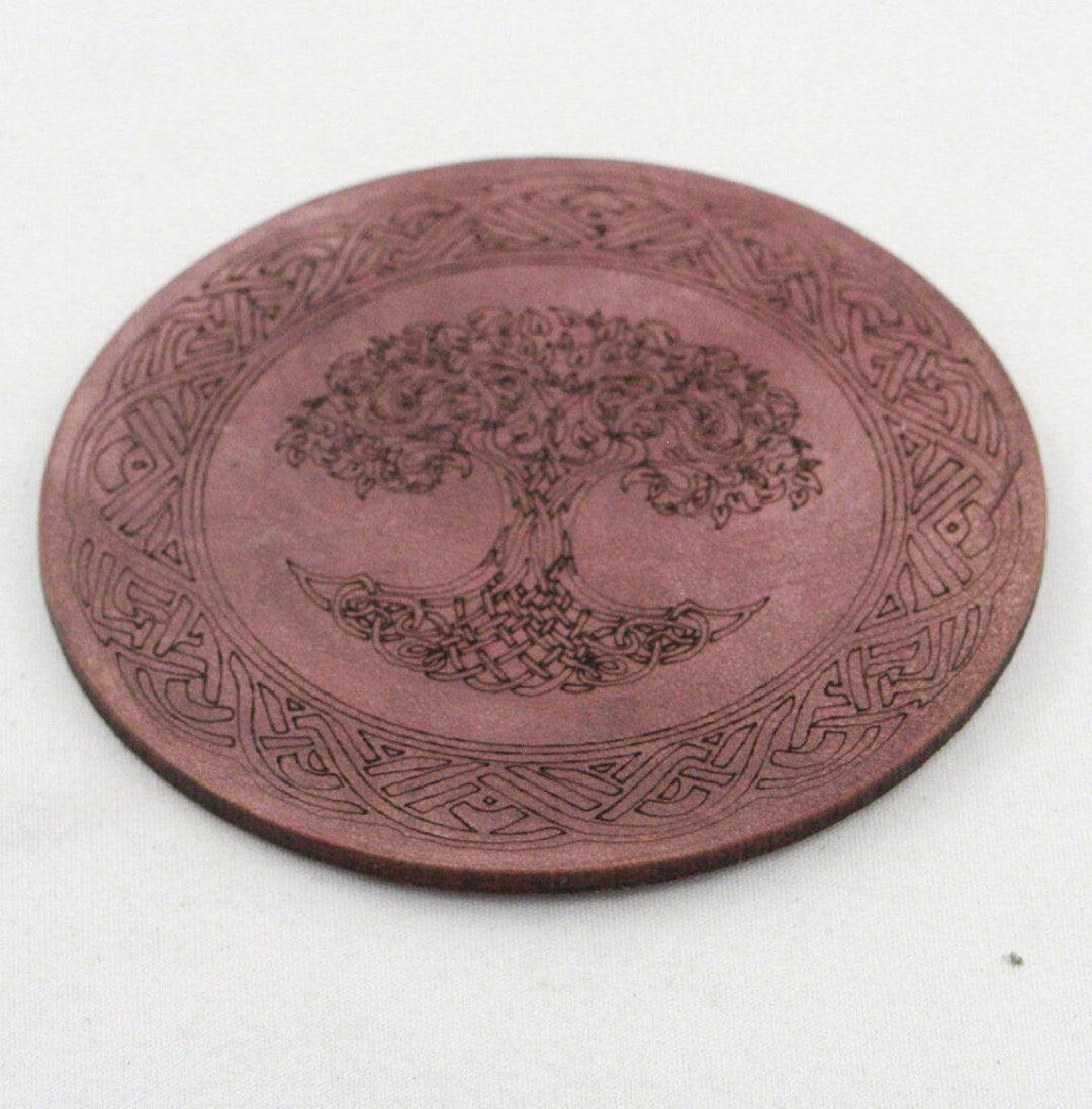 Heavy Duty Leather Coasters - Tree of Life Design (set of 4) - Etsy