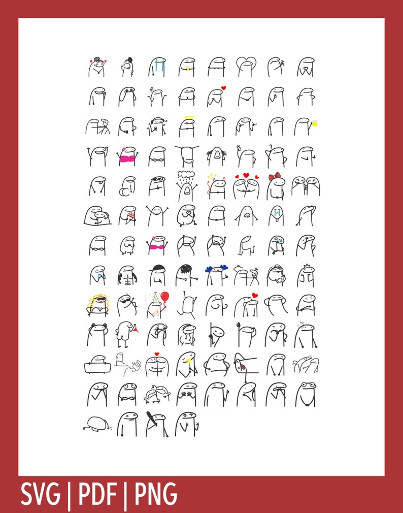 100 Bundle Pack Deformito Flork Vector PNG PDF SVG - Etsy