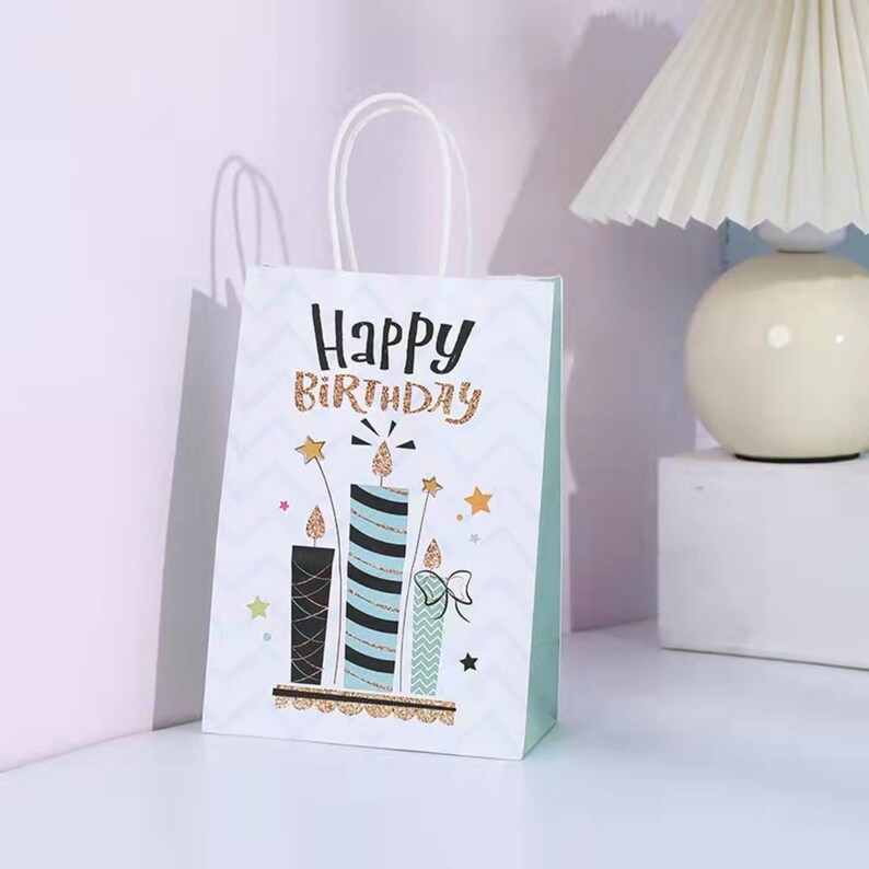 12PCS Gift Wrap Kraft Paper Bags Party Favor Shopping Bags Christmas ...