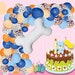Party Balloon Garland Kit Blue Orange Blush Dog Paw Balloon Arch With Bone Shaped Foil Balloons ...