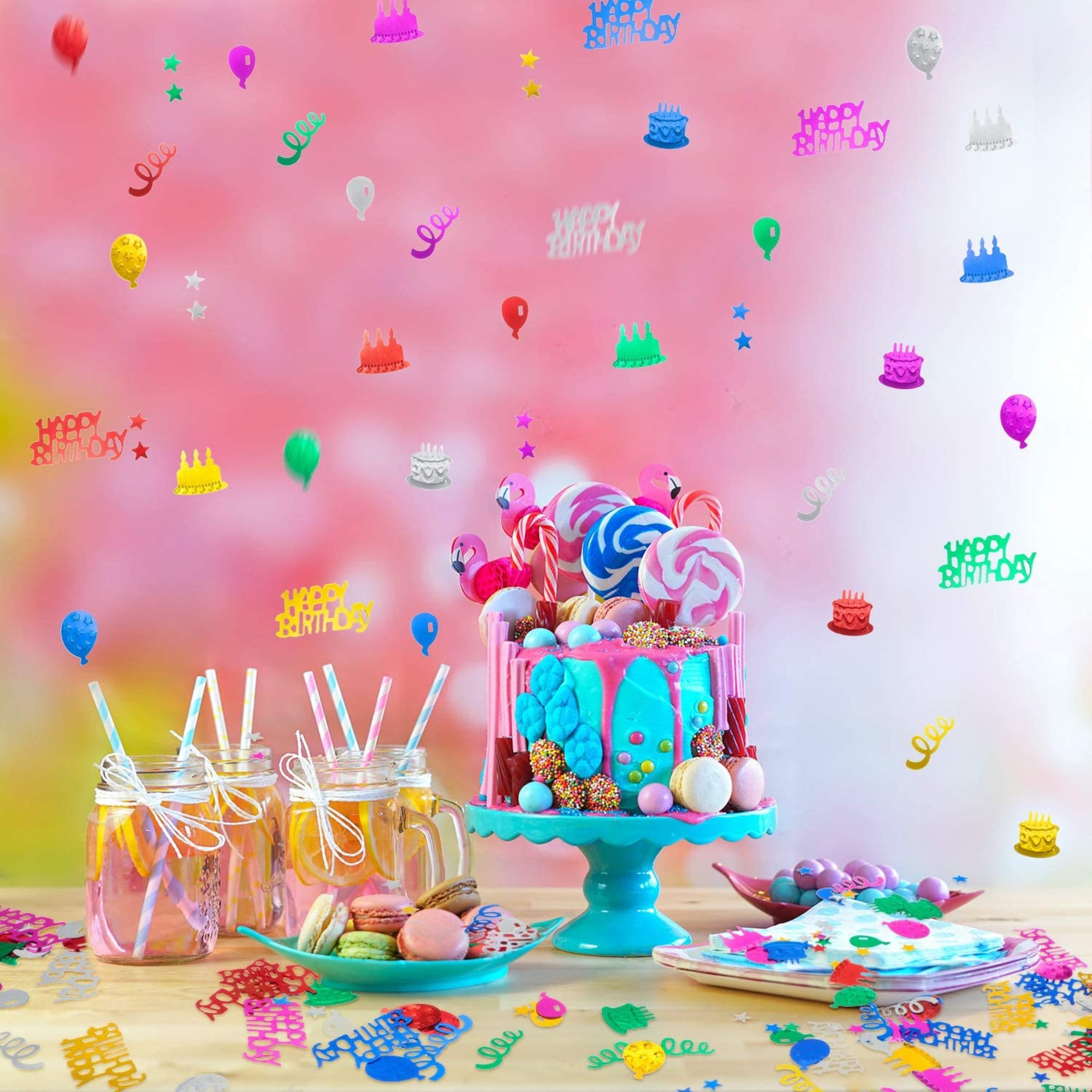 Happy Birthday Confetti Cake Sprinkle Metallic Foil Confetti Table ...