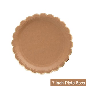 Kraft Paper Party Tableware Set Disposable Paper Plates Cups Napkins ...