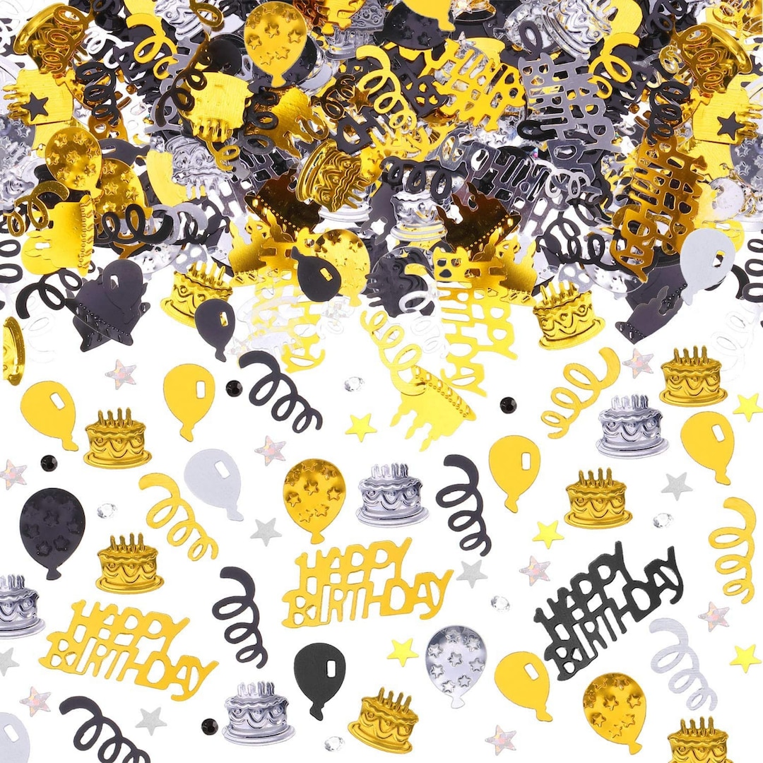 Happy Birthday Confetti Cake Sprinkle Metallic Foil Confetti Table ...