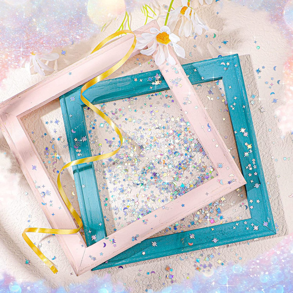 Holographic Star Moon Table Sprinkle Foil Confetti Iridescent - Etsy