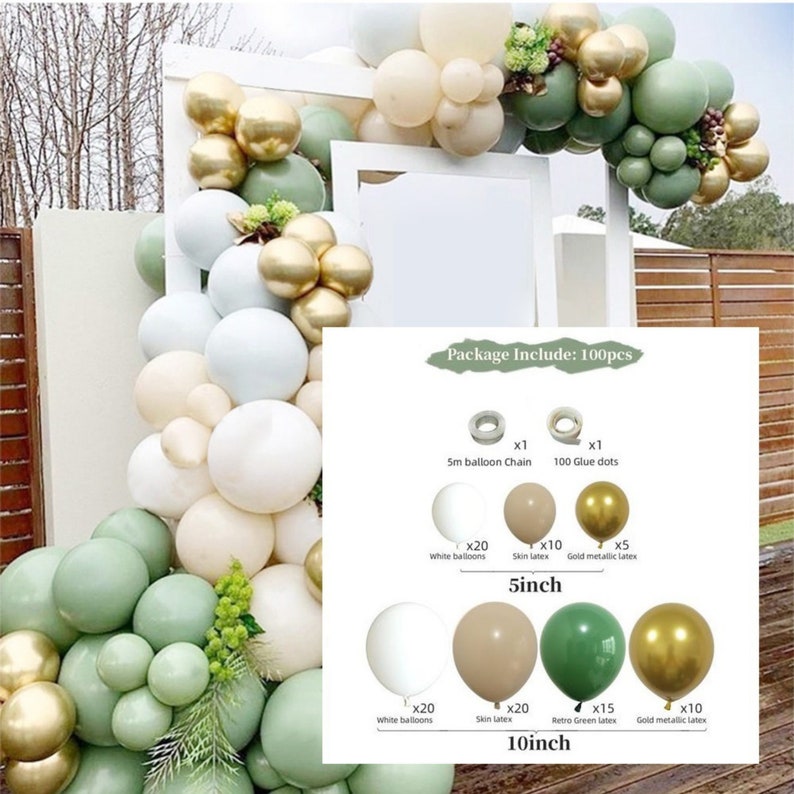 Sage Green Balloon Garland Arch Kit Jungle Safari Woodland - Etsy