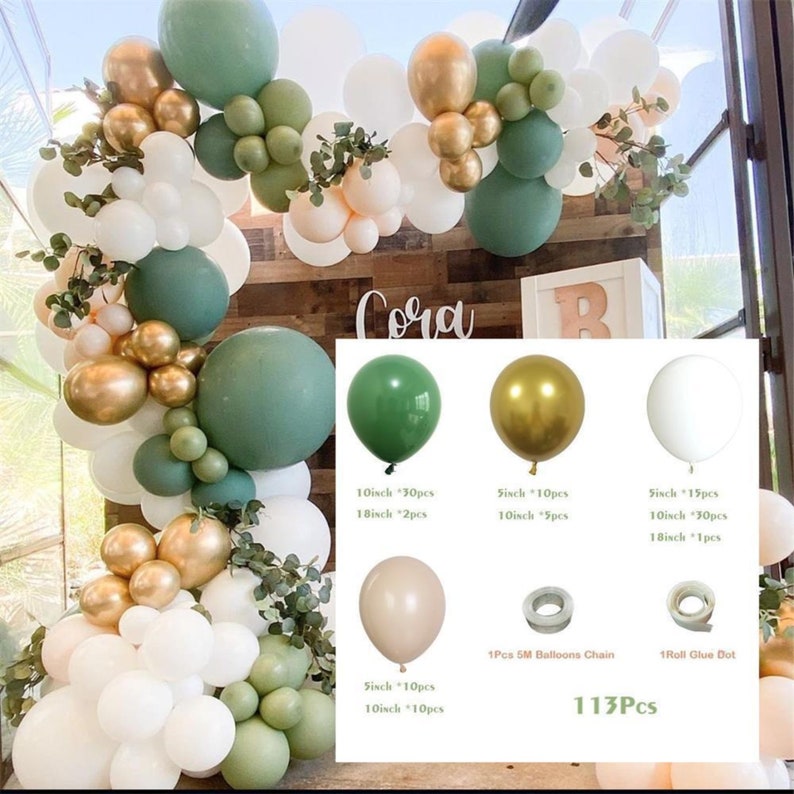 Sage Green Balloon Garland Arch Kit Jungle Safari Woodland - Etsy