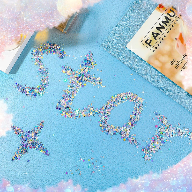 Holographic Star Moon Table Sprinkle Foil Confetti Iridescent - Etsy