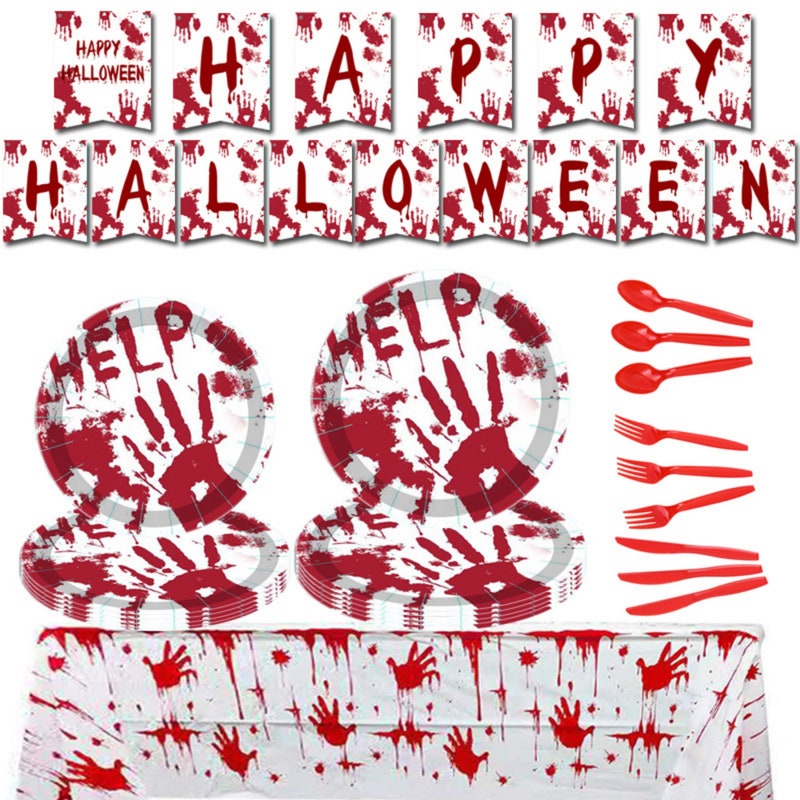 Bloody Halloween Plates - Etsy