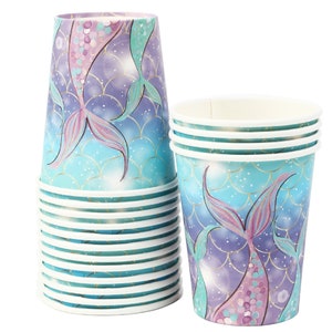 Mermaid Party Tableware Disposable Dinnerware Birthday Supplies Dessert ...