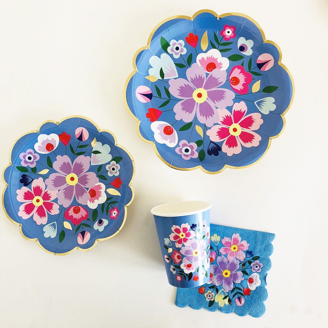 Talking Tables Vintage Tea Party Tableware Floral Paper Plates Napkins ...