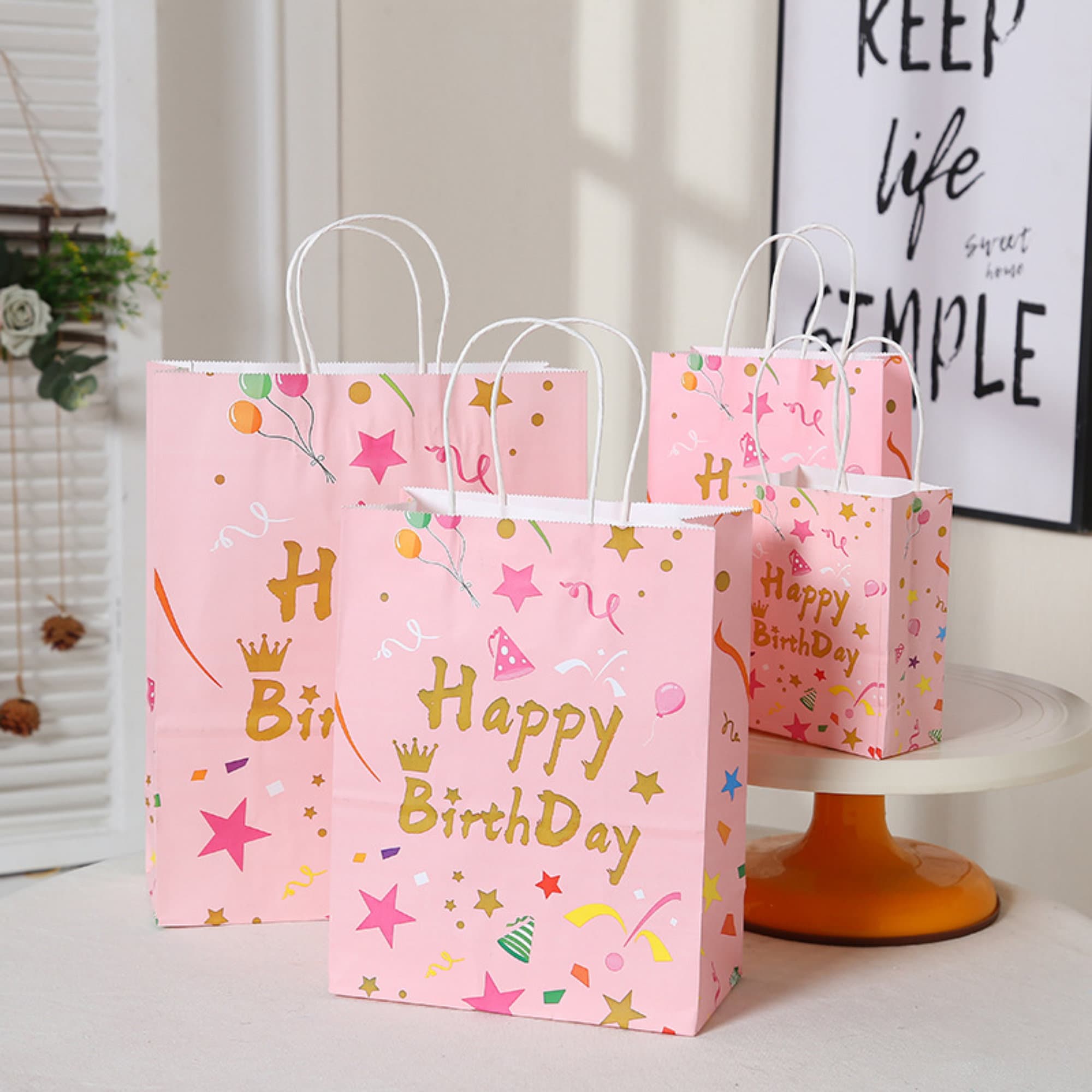 12PCS Gift Wrap Kraft Paper Bags Party Favor Shopping Bags Christmas ...