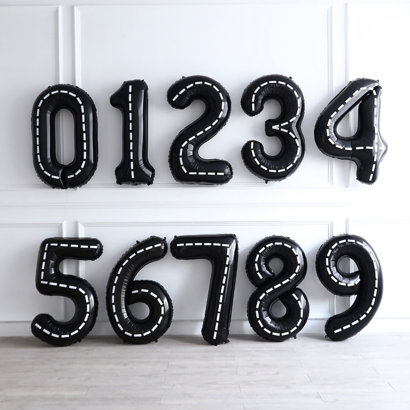 Large Black Number Balloons - Etsy