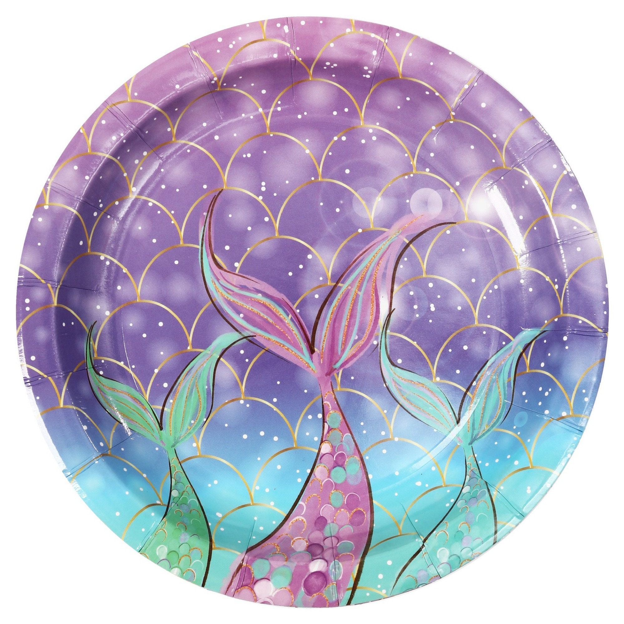 Mermaid Party Tableware Disposable Dinnerware Birthday Supplies Dessert ...