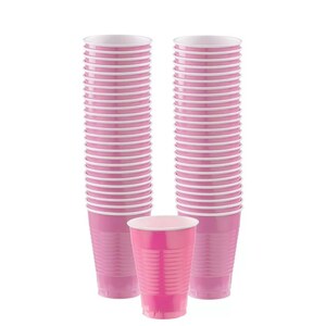 Hot Pink Party Tableware Disposable Plastic Plates Cups Napkins Knife ...