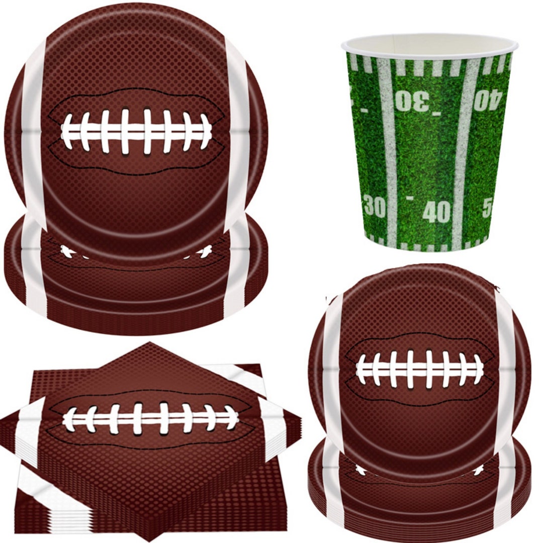 Rugby Football Party Tableware Disposable Dinnerware Soccer Goal Cup ...