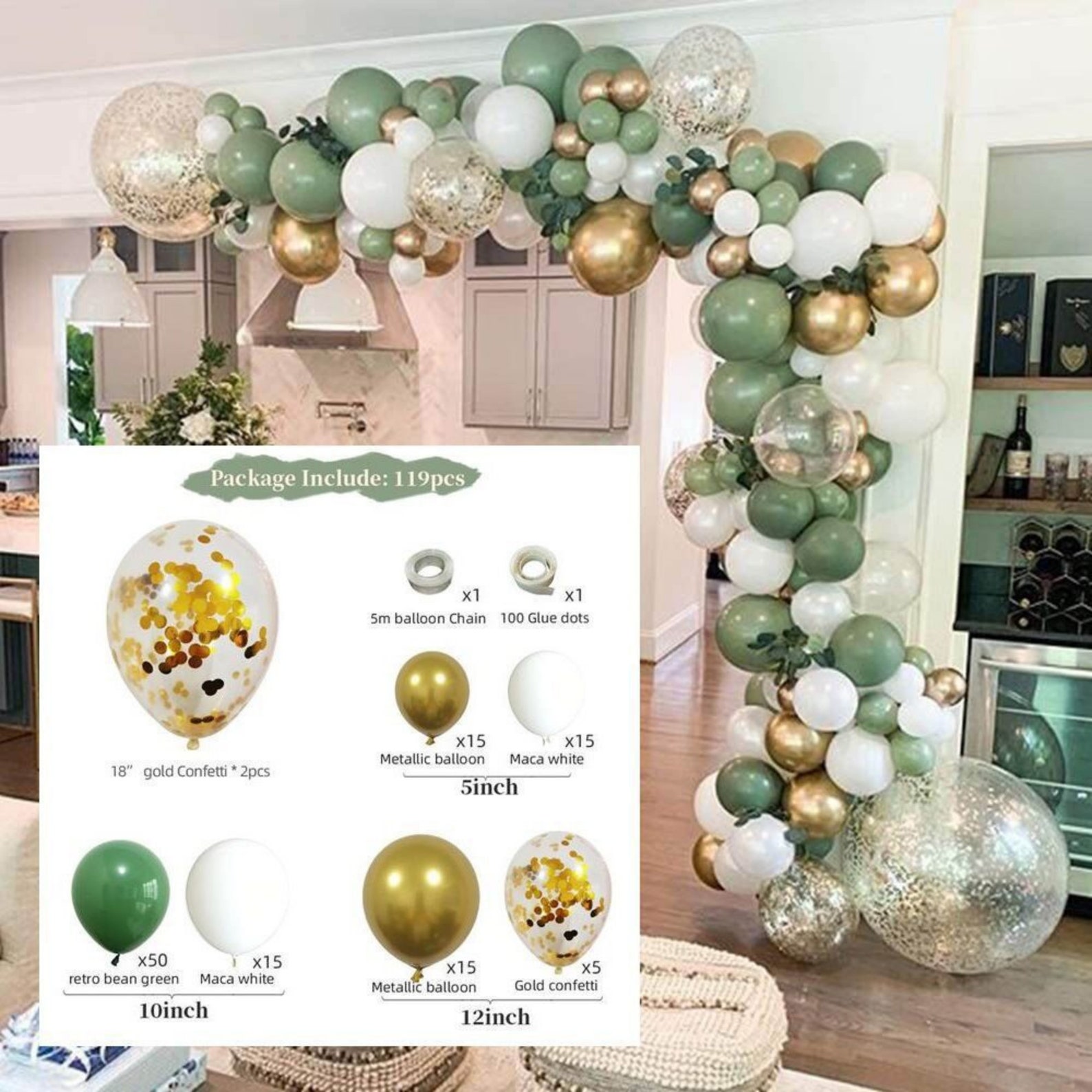 Sage Green Balloon Garland Arch Kit Jungle Safari Woodland - Etsy Australia