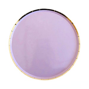 Purple Gold Party Tableware Disposable Paper Plates Cups Napkins ...